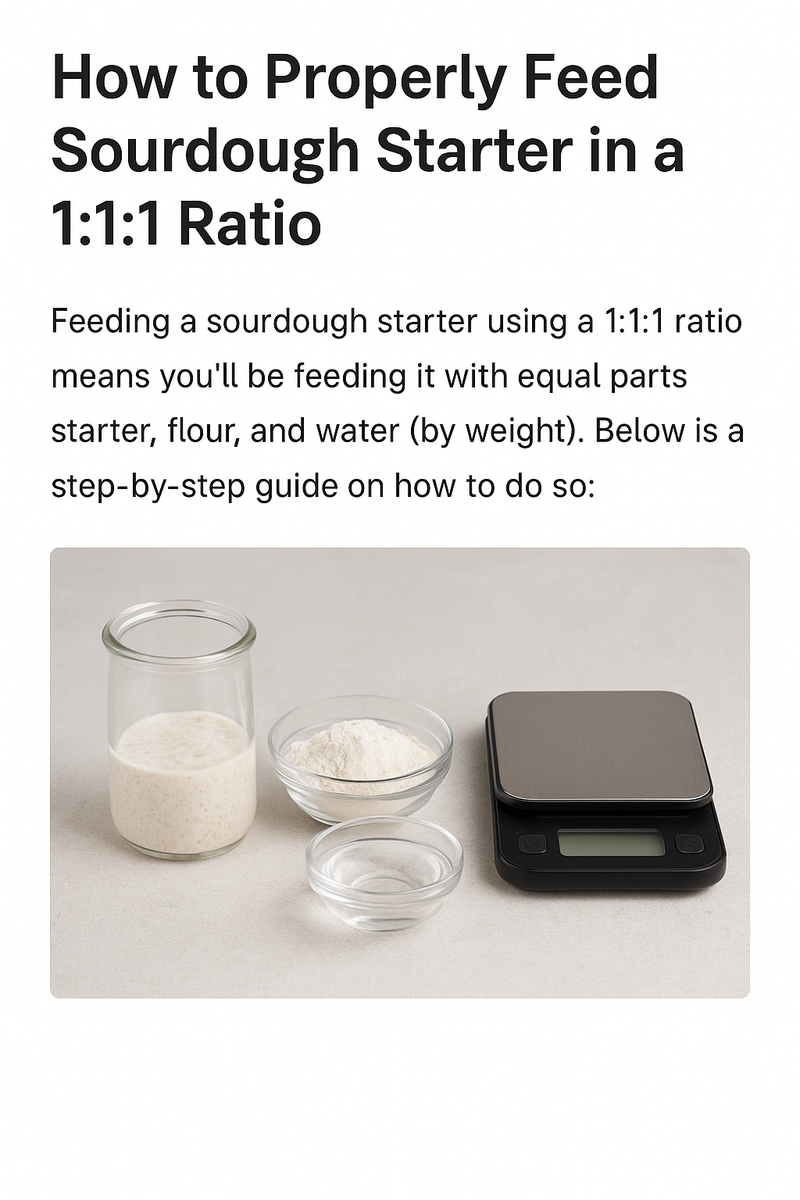 How to Feed Sourdough Starter in a 1:1:1 Ratio | Easy Step-by-Step ...