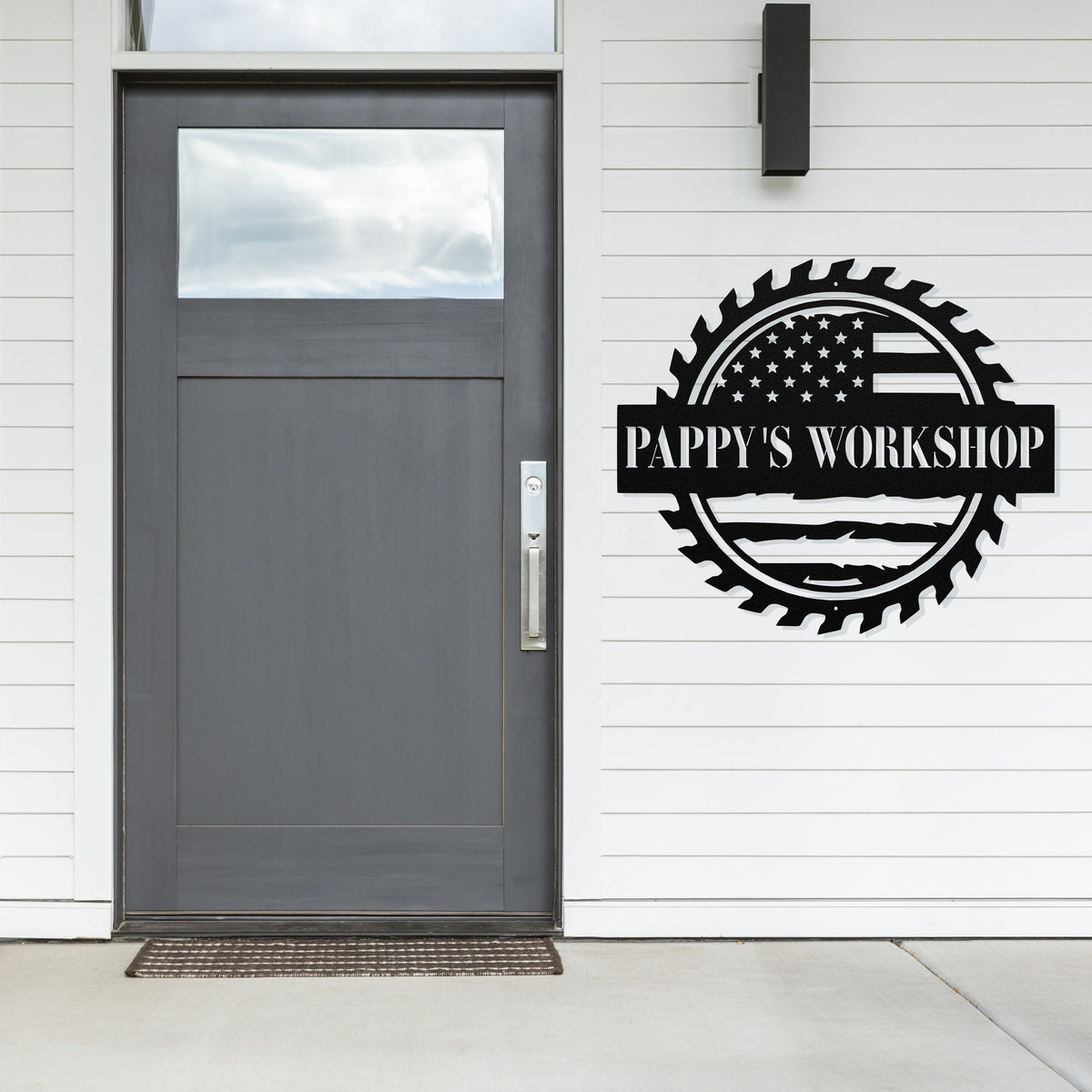 Custom American Flag Workshop Sign, Metal Shop Sign, Custom Metal Sign ...