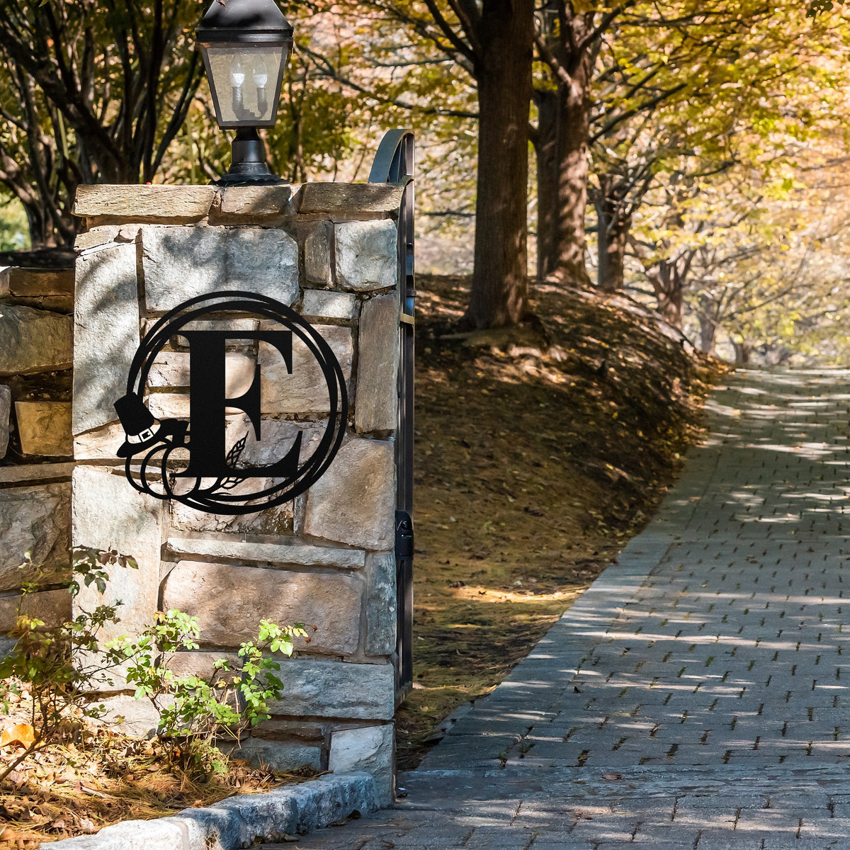 Pilgrim Thanksgiving Name Sign, Metal Porch Sign, Fall Door Hanger, Fa ...