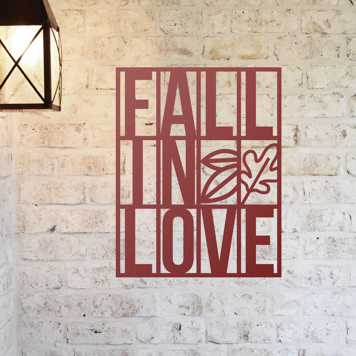 Fall In Love Word Art Sign, Metal Porch Sign, Fall Door Hanger, Fall M ...