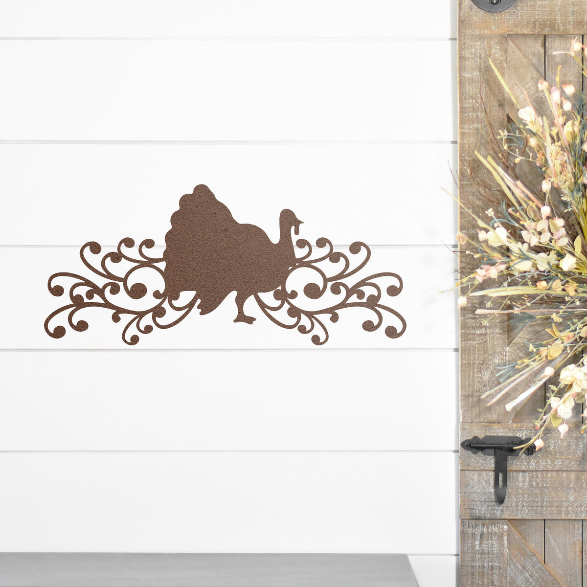 Turkey Thanksgiving Sign, Metal Porch Sign, Fall Door Hanger, Fall Met ...
